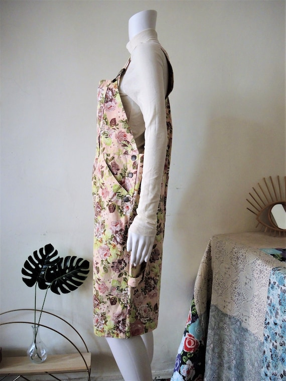 French Vintage Naf Naf floral cotton dungaree shorts … - Gem