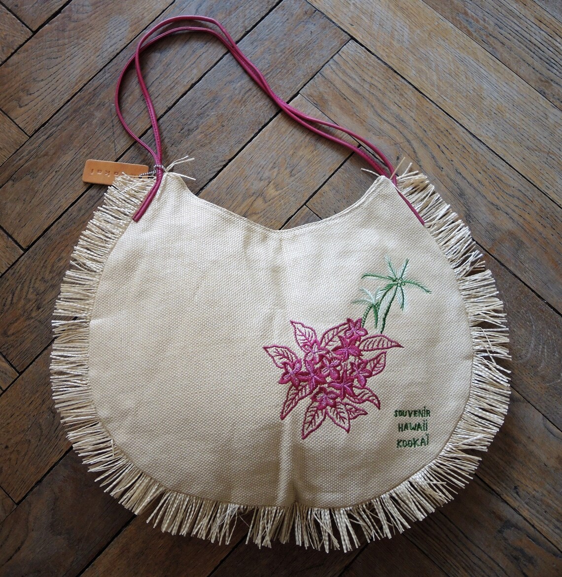 Vintage Kookai Floral Embroidered Straw Bag 'souvenir - Etsy