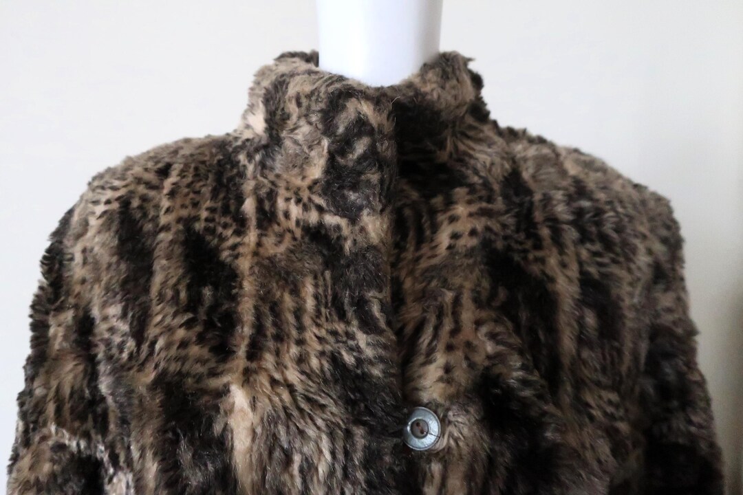 Soviet Vintage Faux Fur Coat With Tortoiseshell Animal Print Pattern ...