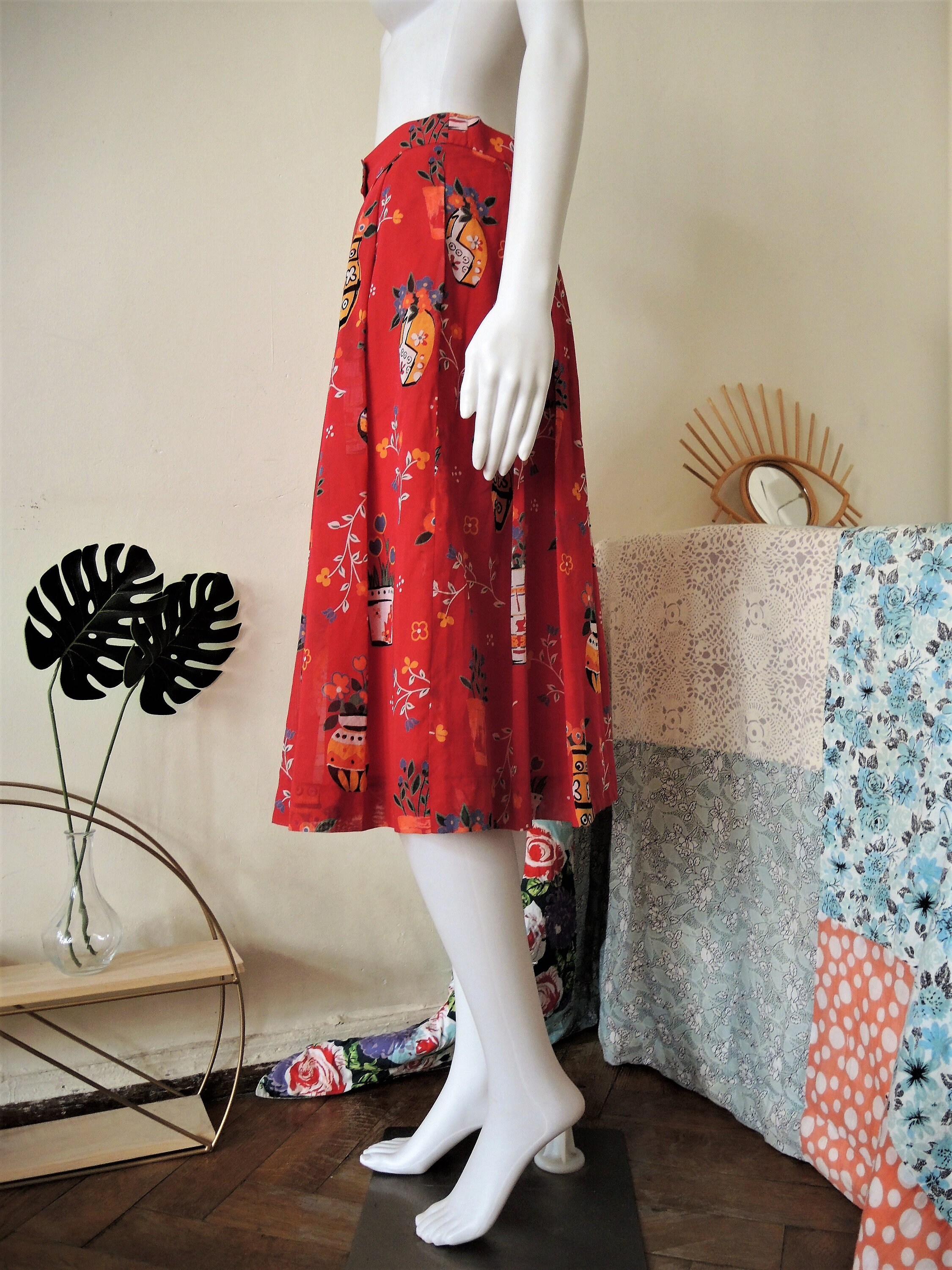 Vintage Geiger Tyrol pleated trachten cotton gauze skirt with | Etsy