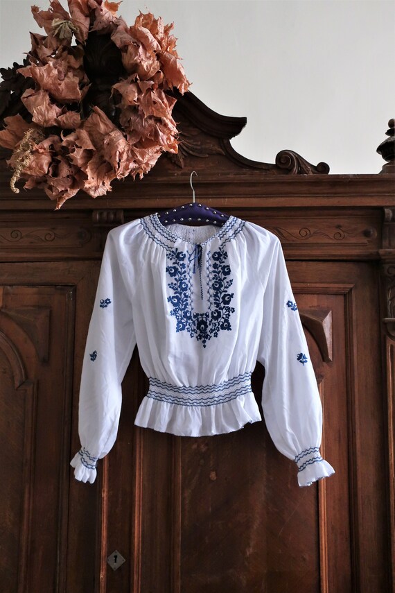 Hungarian Matyo Floral Embroidered Claret Red Boho Fo… - Gem