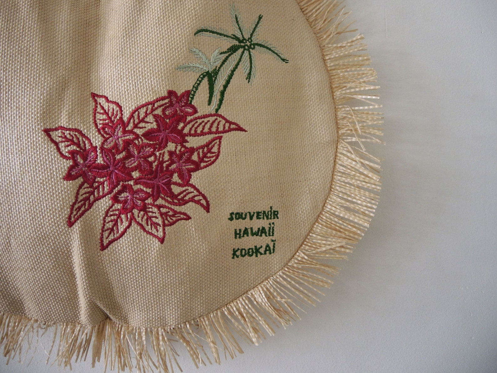 Vintage Kookai Floral Embroidered Straw Bag 'souvenir - Etsy