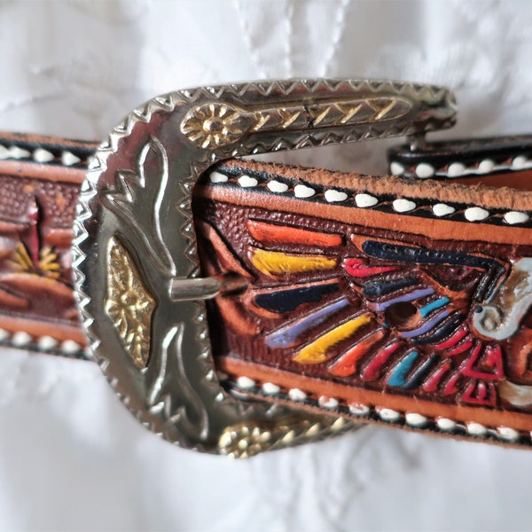 Hand Painted Leather Belt - Etsy