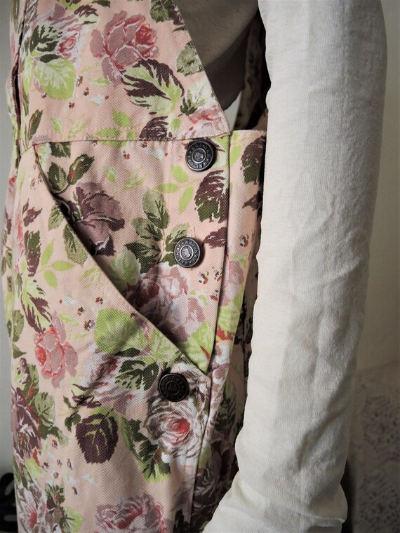 French Vintage Naf Naf floral cotton dungaree shorts … - Gem