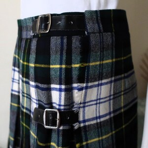 Vintage Kinloch Anderson Scottish Tartan Check Wool Kilt Skirt Pleated Style With Leather ...