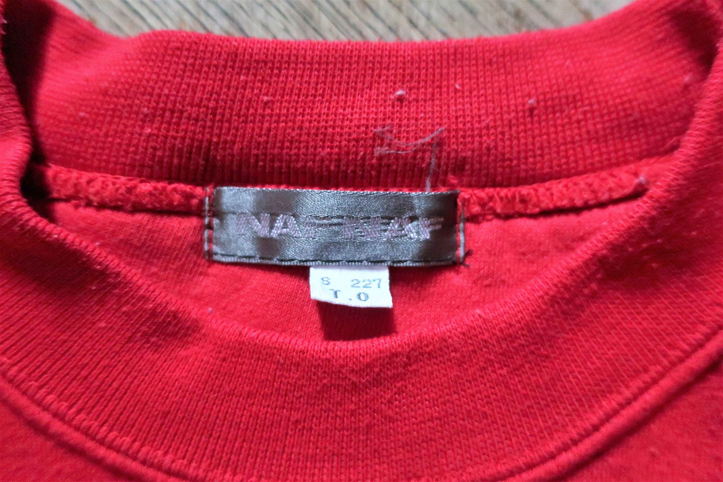 Vintage Naf Naf Red Sweatshirt Sweater Pullover With Multicolor Label ...