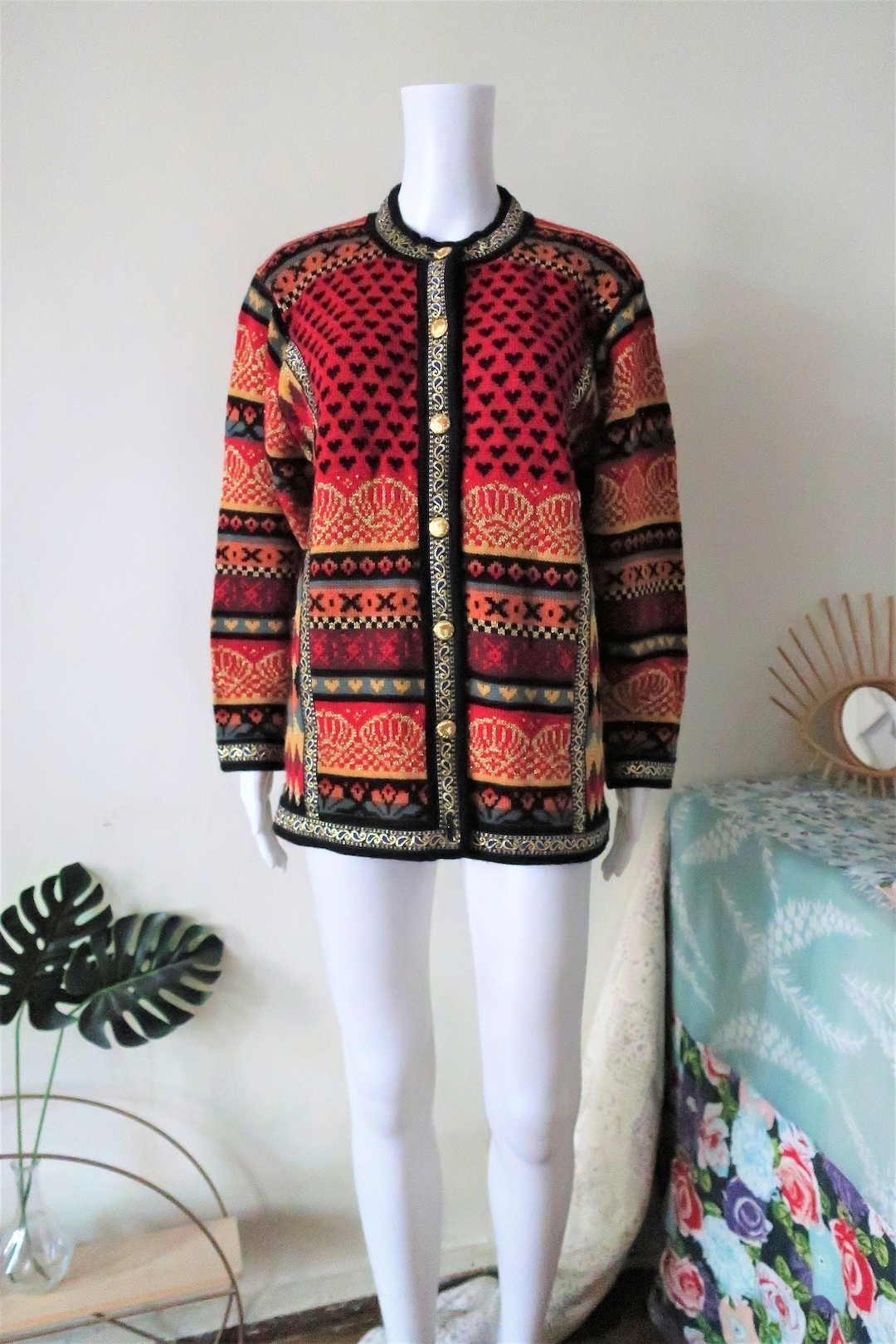 Vintage Vrikke Irene Haugland Zahl Design Norwegian Folklore Wool Knit ...