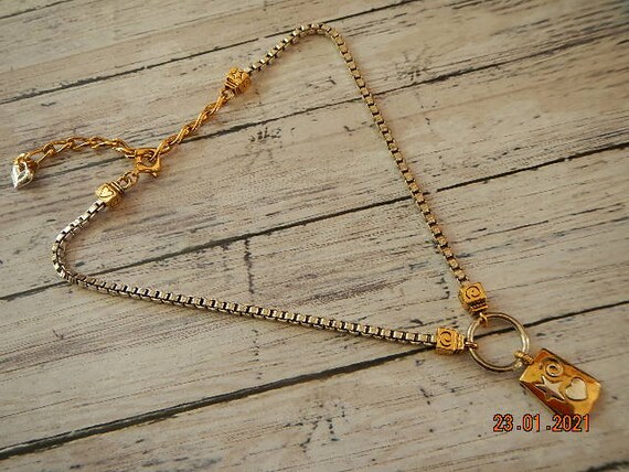 Vintage Liz Claiborne Silver/Gold-tone Box Chain Chok… - Gem