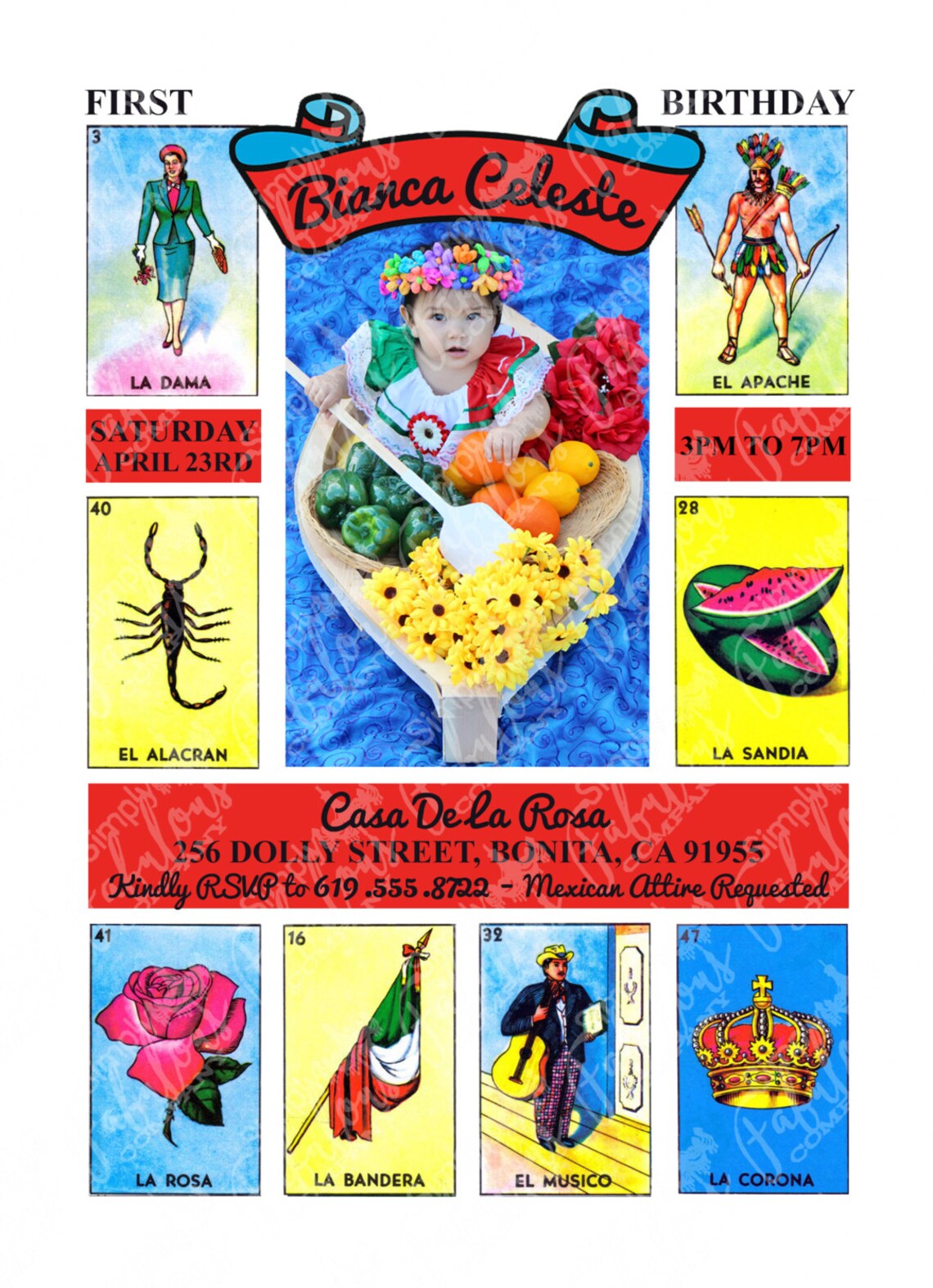 Mexican Loteria Fiesta Invitation Loteria Birthday Fiesta - Etsy