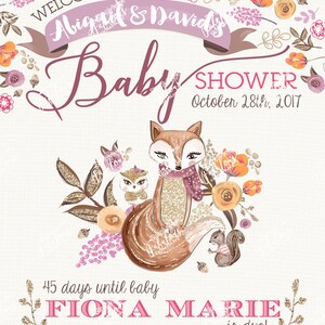 Baby Shower Welcome Sign Baby Fox Sign Baby Shower Sign - Etsy