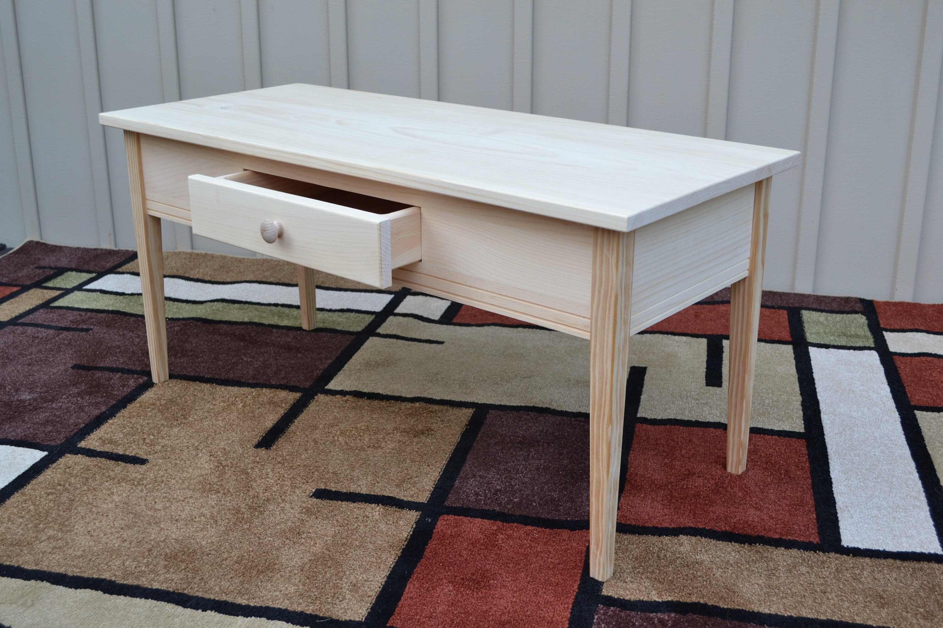 Unfinished Coffee Table Shaker Square Edge W tapered or Straight Blocked Legs Etsy
