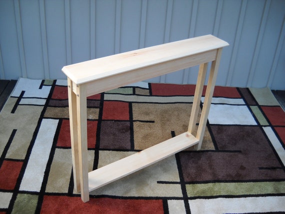 Unfinished 36 EXTRA NARROW Beveled Edge Style Console Sofa Pine Table W shelf Etsy