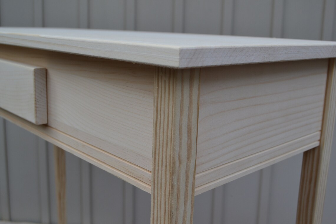 Unfinished Pine Tall Foyer Entry Table TV Stand Shaker Square - Etsy