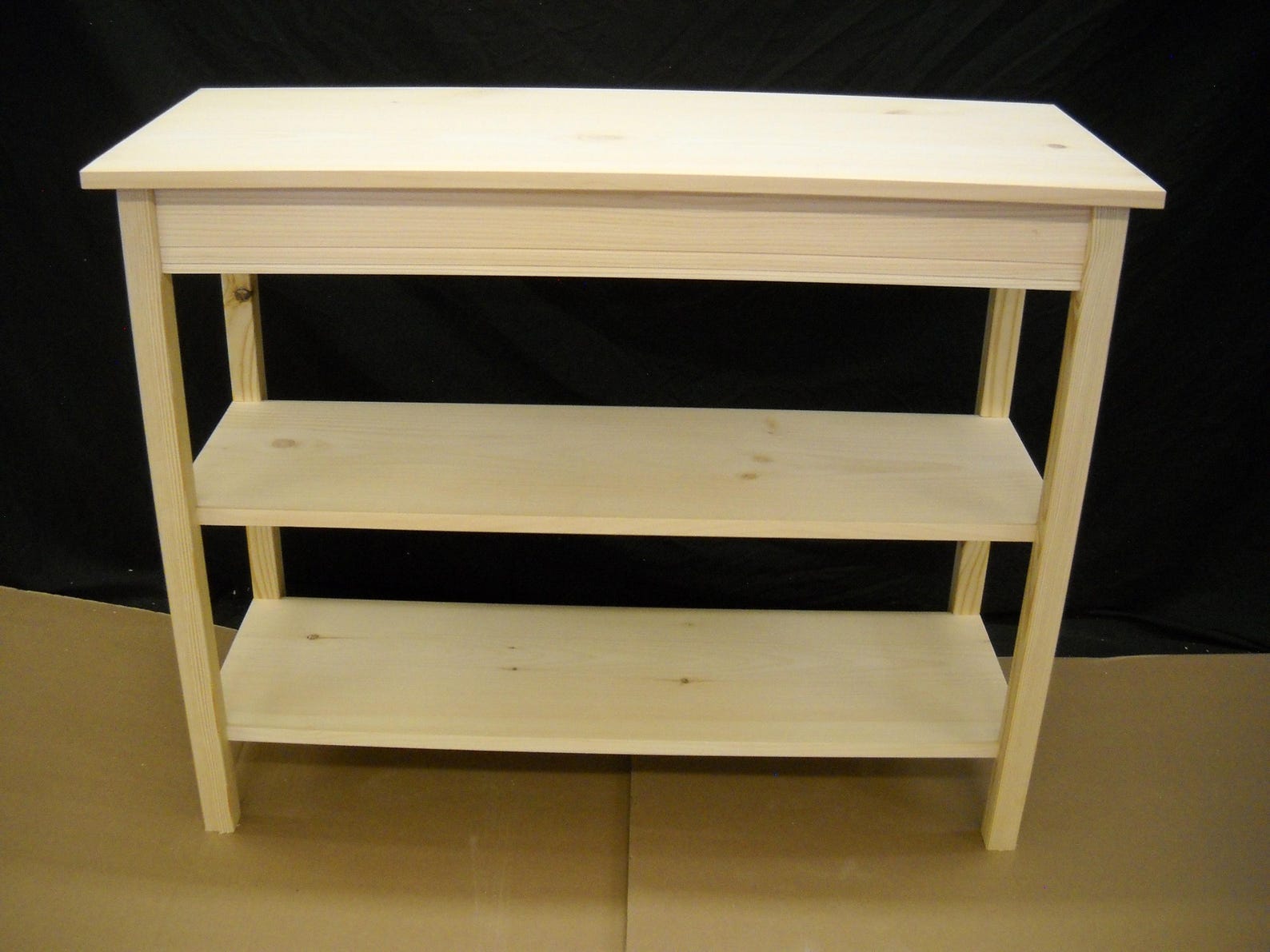 Unfinished 38"x15" Deep Console Pine Table W/2 Shelves - Etsy
