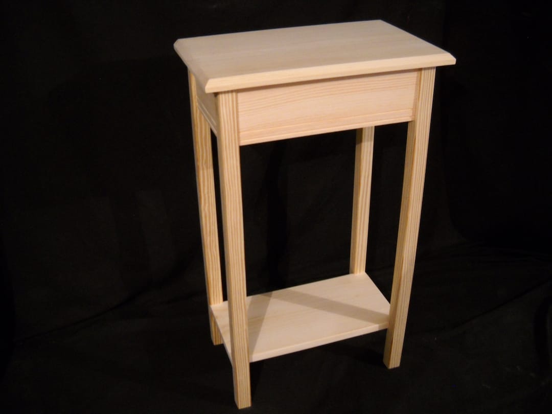 Unfinished 24" Console, Sofa, 11"deep Beveled Edge Pine Table W/shelf ...