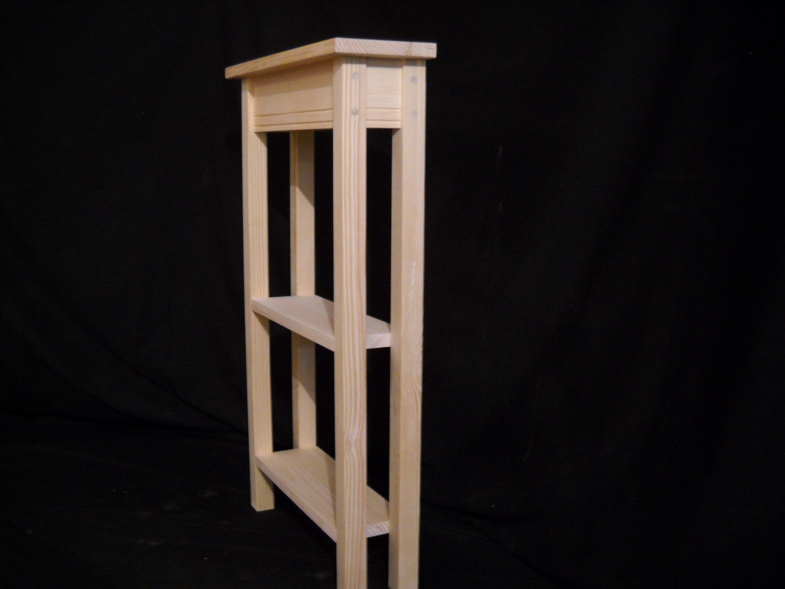 Unfinished 24" EXTRA NARROW Shaker Square Edge Style Console, Sofa Pine ...