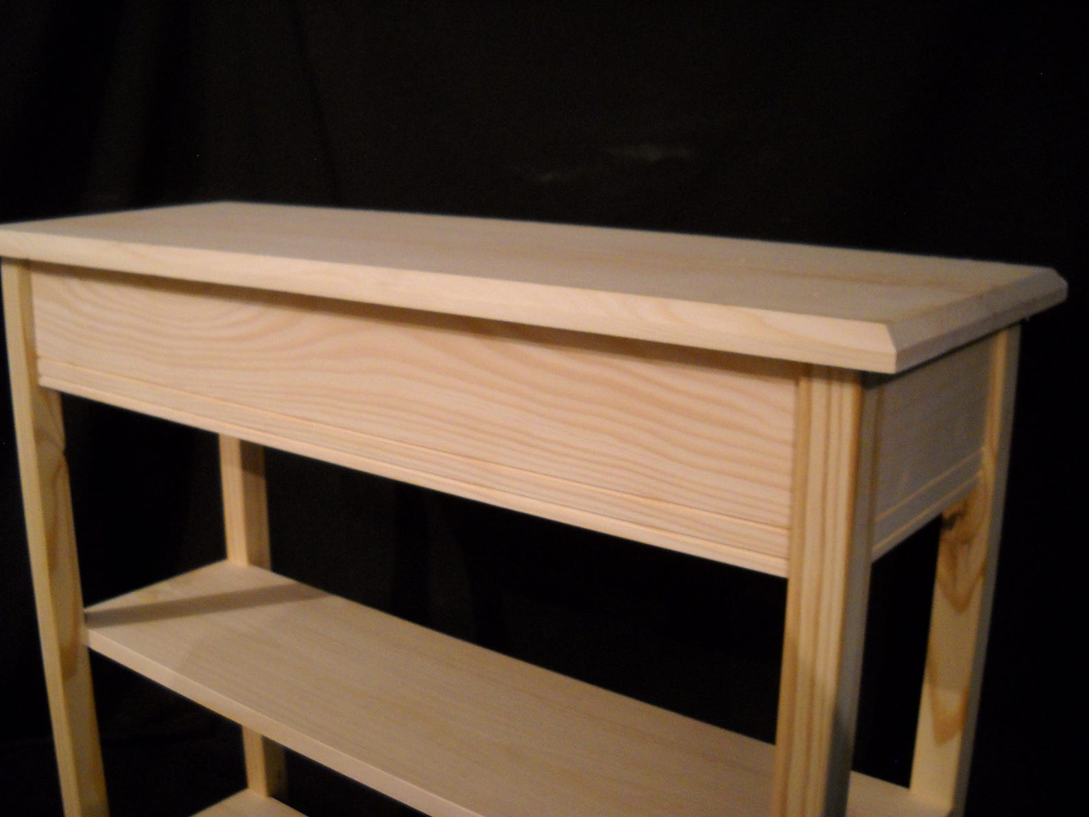 Unfinished 38"x15" Deep Console Pine Table W/2 Shelves - Etsy