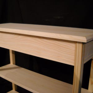 Unfinished 38"x15" Deep Console Pine Table W/2 Shelves - Etsy