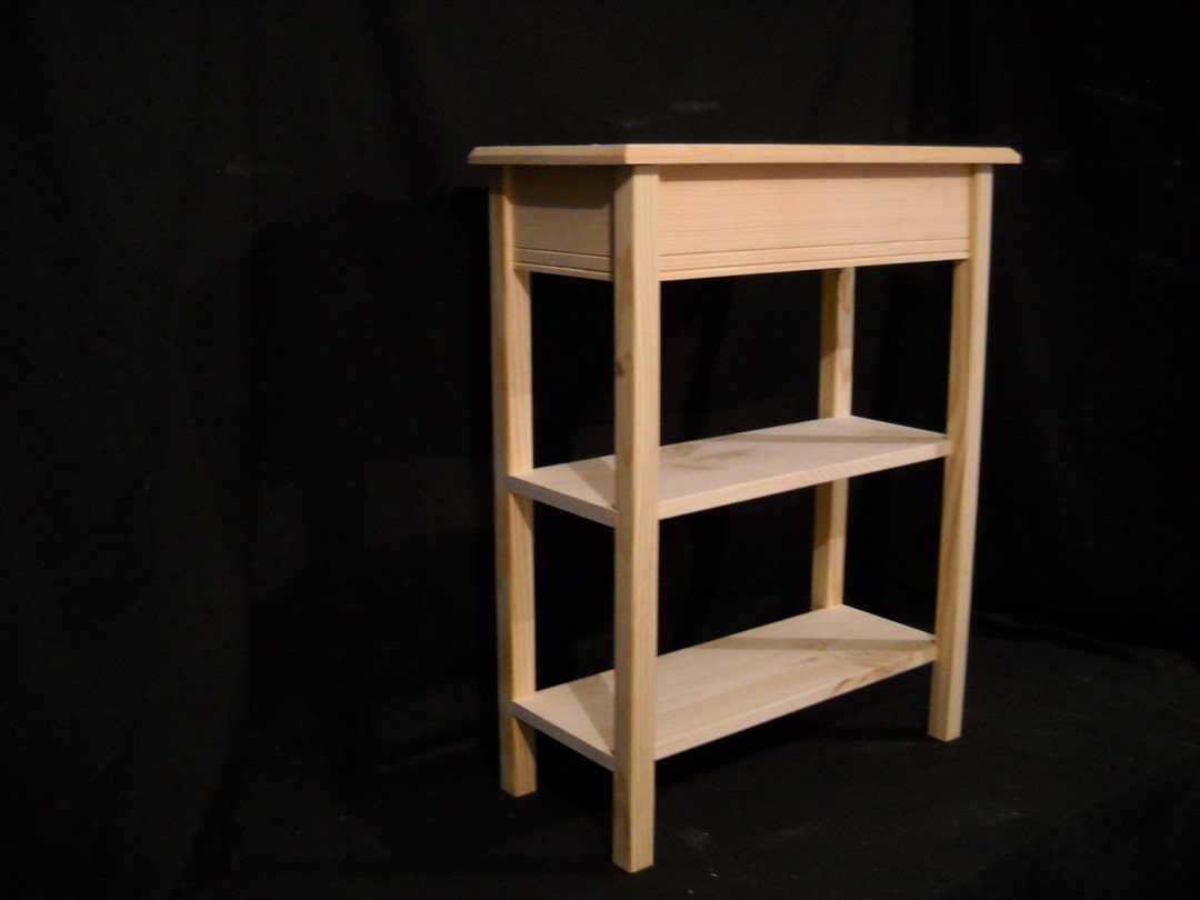 Unfinished 24" Console, Sofa, 11"deep Beveled Edge Pine Table W/2 ...