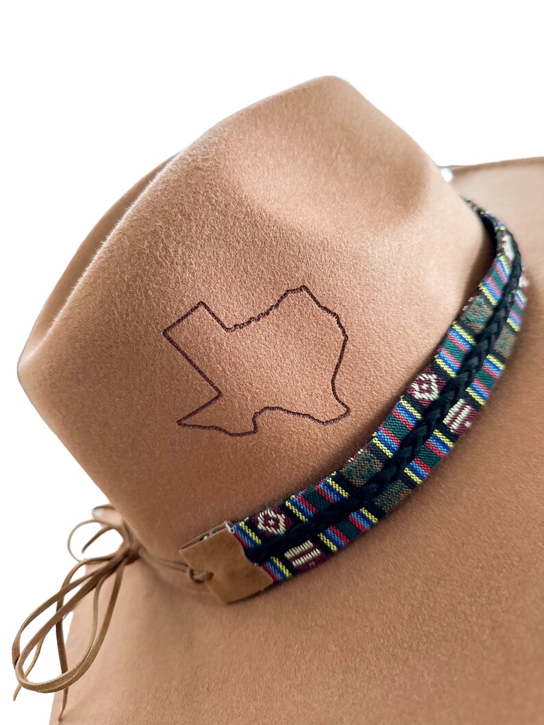 Western Burned Hat Custom Hat State Outline - Etsy