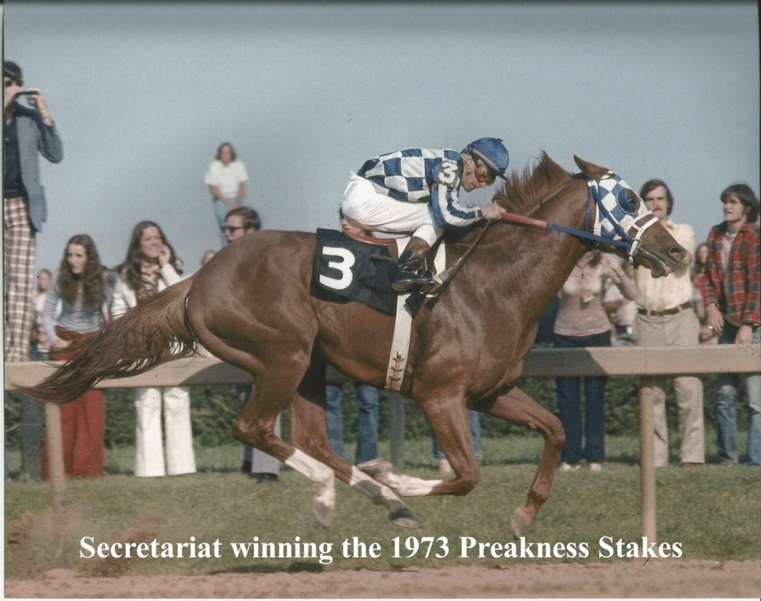 SECRETARIAT Winning the 1973 Preakness Stakes - Close Up - Etsy