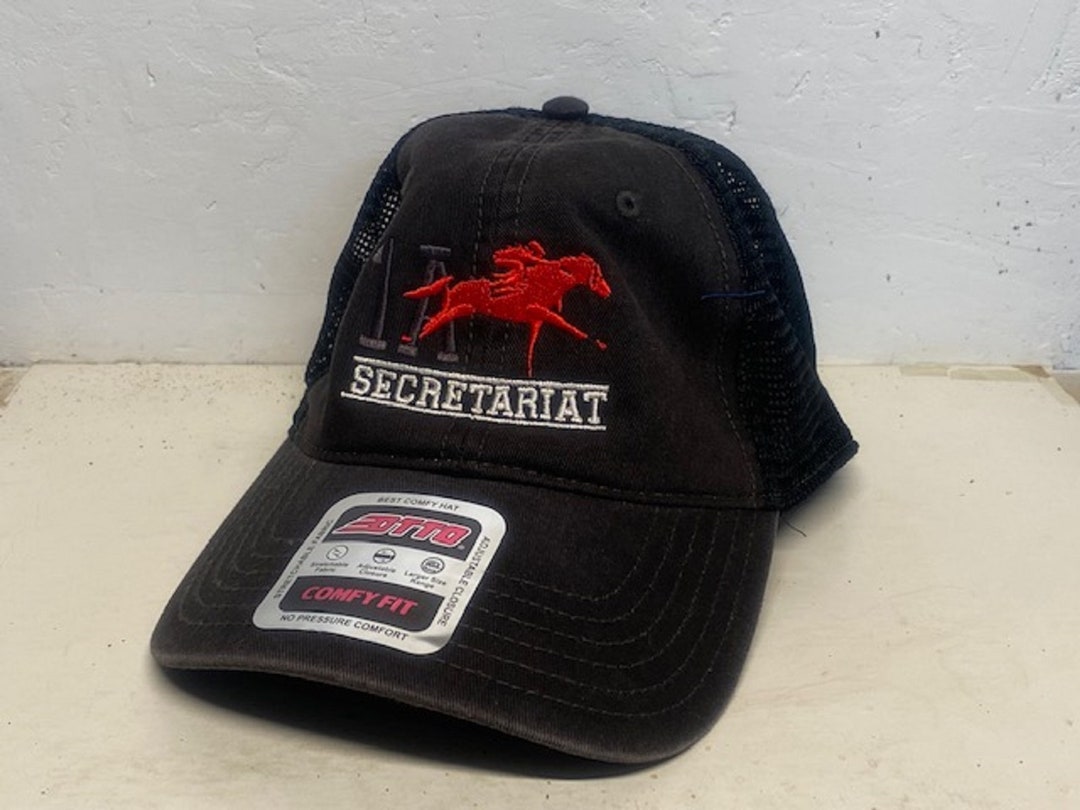 SECRETARIAT - 1A Red SECRETARIAT - Black & Mesh Baseball Cap - Unworn ...