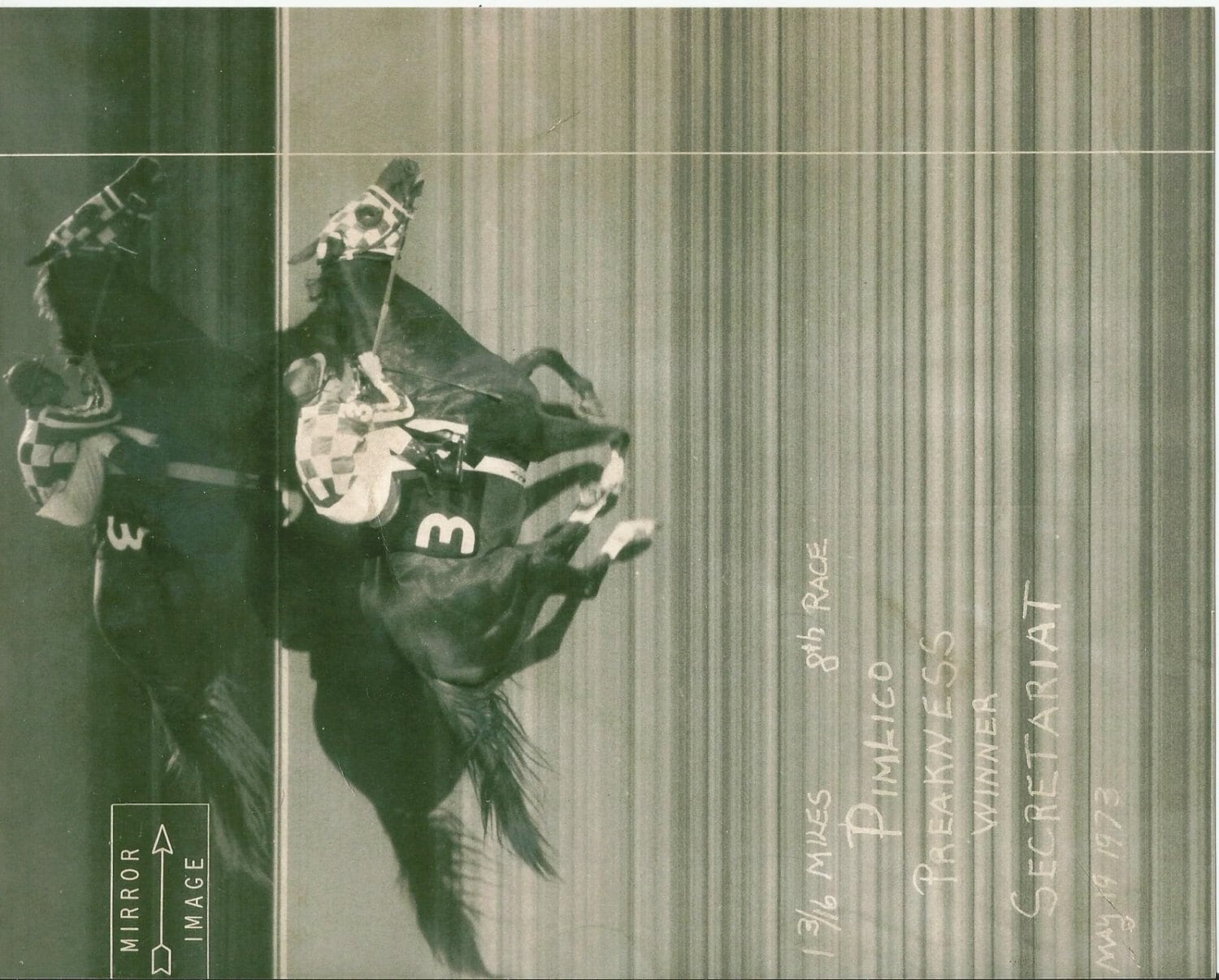 SECRETARIAT - Preakness Stakes Finish Line Camera Photo on May 19th ...