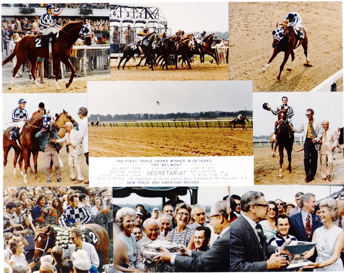 SECRETARIAT - Belmont Stakes Win on June 9th, 1973 - 9 Photo Composite ...