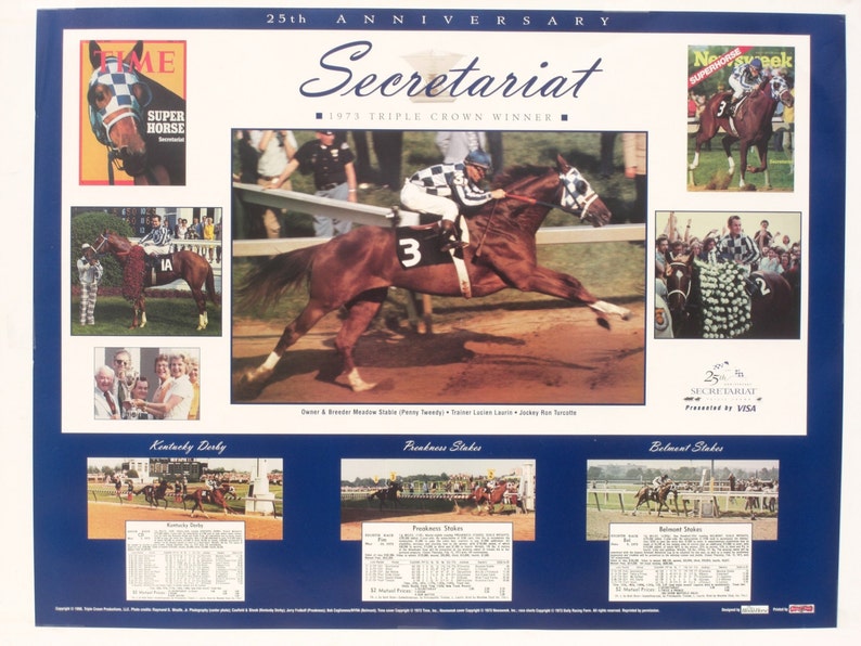 SECRETARIAT - 25th Anniversary 22" X 17" Poster in UNUSED, MINT ...