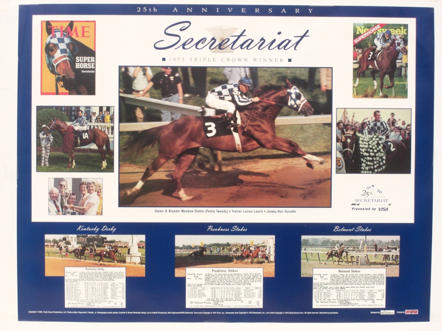 SECRETARIAT - 25th Anniversary 22" X 17" Poster in UNUSED, MINT ...