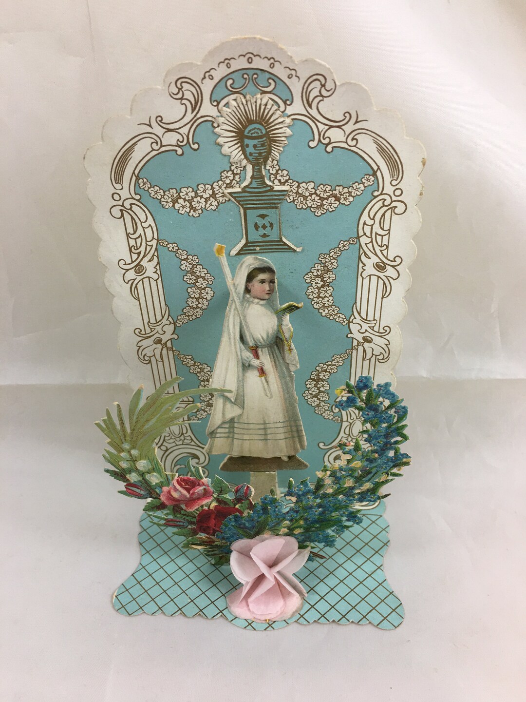 Original Antique French Pop up Holy Card 1st Communion Xixth Century - Etsy