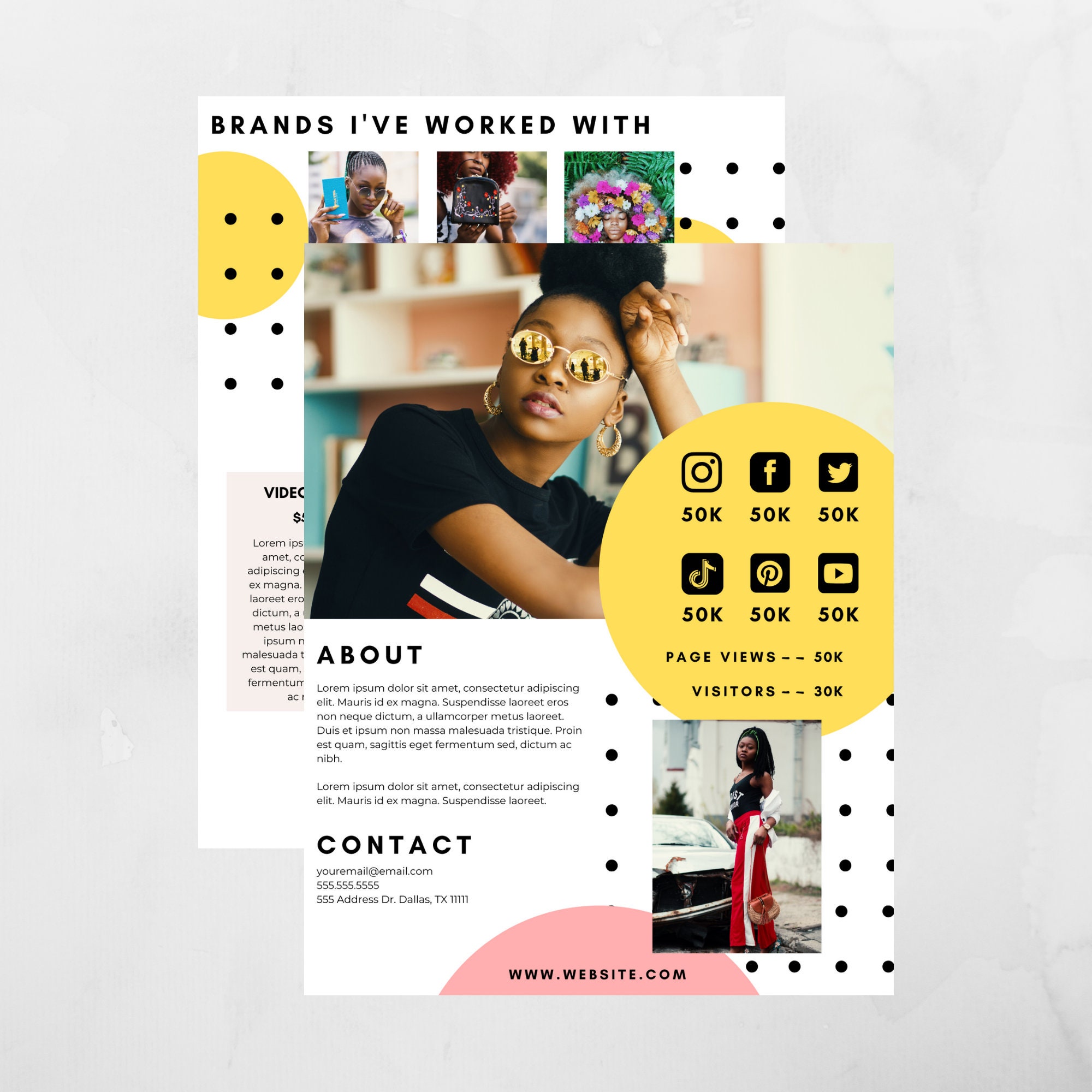 Modern Influencer Media Kit, Brand Kit - Lifestyle Blogger, Travel ...