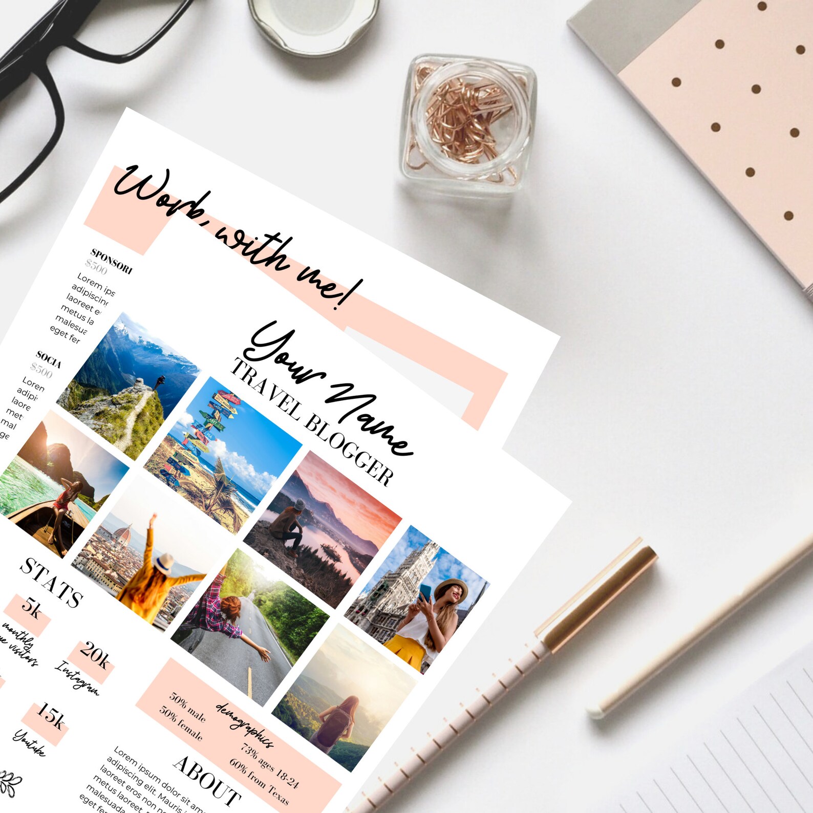 Travel Blogger Media Kit, Brand Kit, Marketing Kit - Lifestyle Blogger, Fashion Blogger, Beauty ...