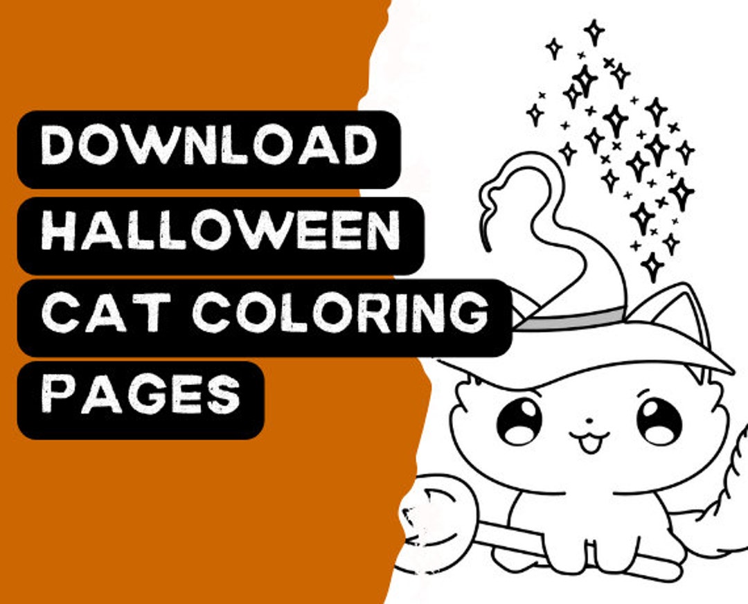 Spooktacular Cat Coloring Book - 10 Feline Halloween Designs - Etsy