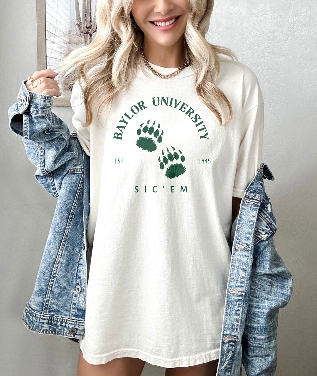 Baylor Sic 'em Bear Paw Shirt - Roaring Team Spirit - Oversized Tee for ...