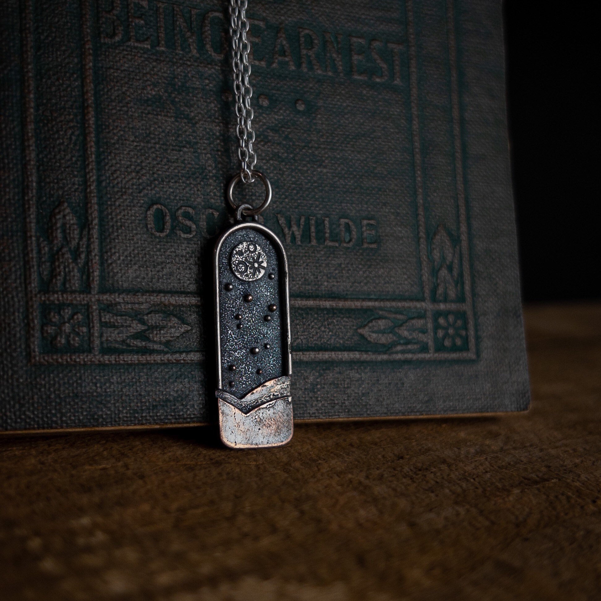 Full Moon Sterling Silver Handcrafted Rustic Lunar Charm Necklace ...