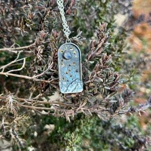 Sterling Silver, 14k Gold Star, Appalachian Mountain, Moon Charm, Stars ...