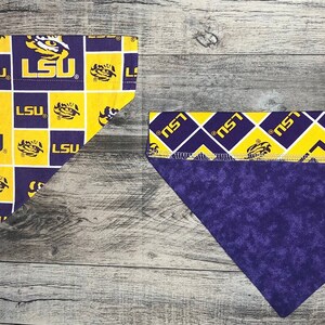 Louisiana State University Fighting Tigers Over Collar Dog Bandana, LSU ...