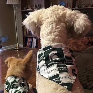 Michigan State Spartans Over Collar Dog Bandana, MSU Pet Scarf ...