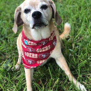 San Francisco 49ers Over Collar Dog Bandana, NFL Pet Scarf, Reversible ...
