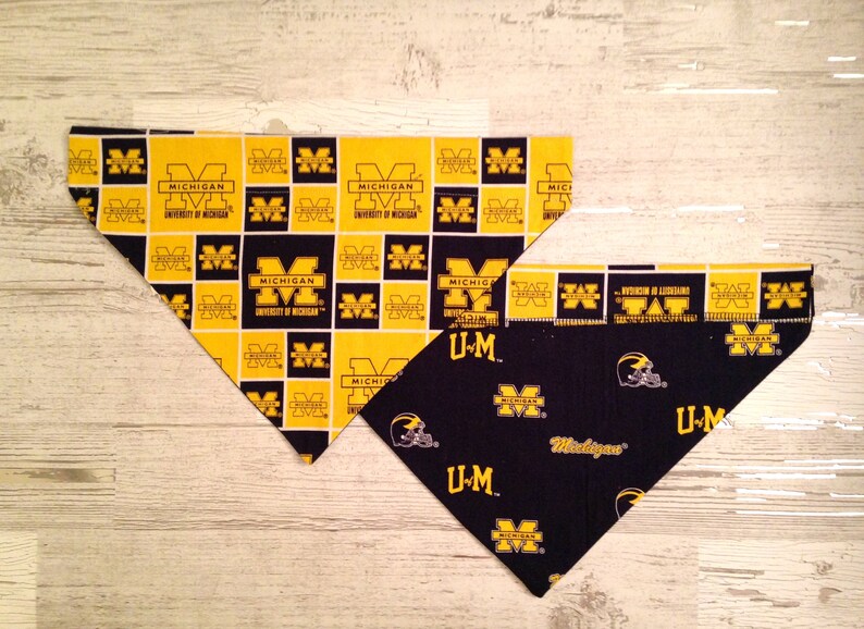 University of Michigan Dog Over Collar Bandana U of M | Etsy