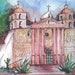 Mission Santa Barbara Watercolor Print, California Mission, Mission ...