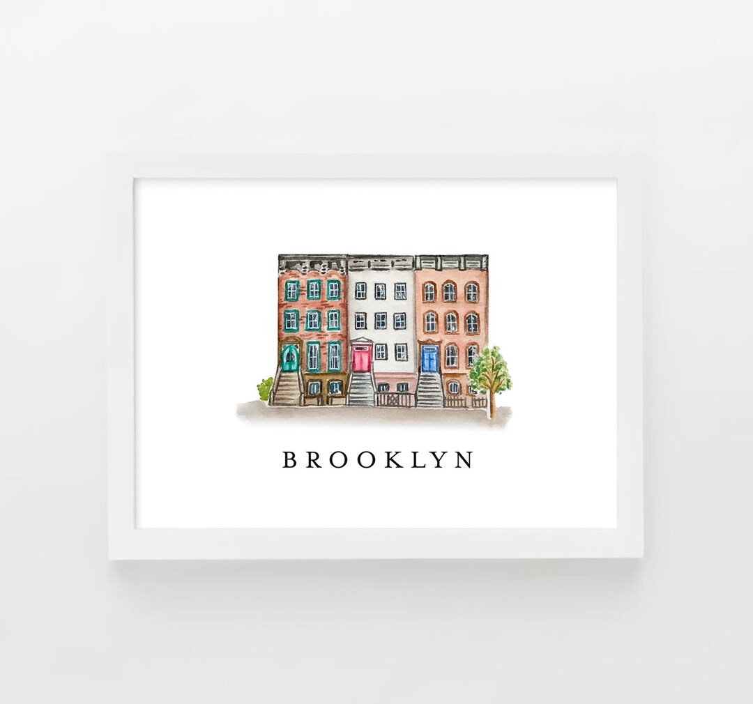 Brooklyn Brownstone Art Print - Etsy