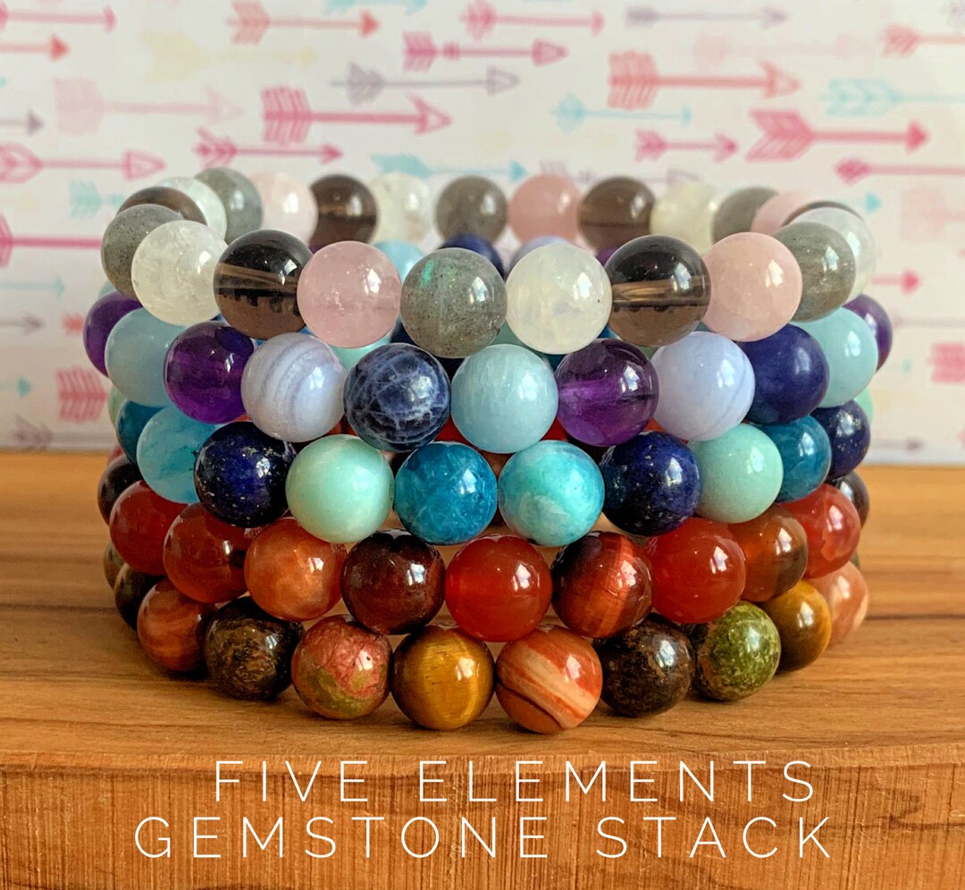 The Five Elements Gemstone Stack // Earth Water Fire Air Ether - Etsy ...