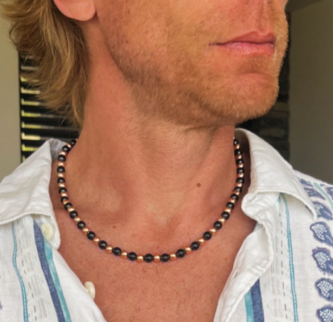 Shungite & Copper Necklace // Mens Jewelry - EMF Protection Shield ...