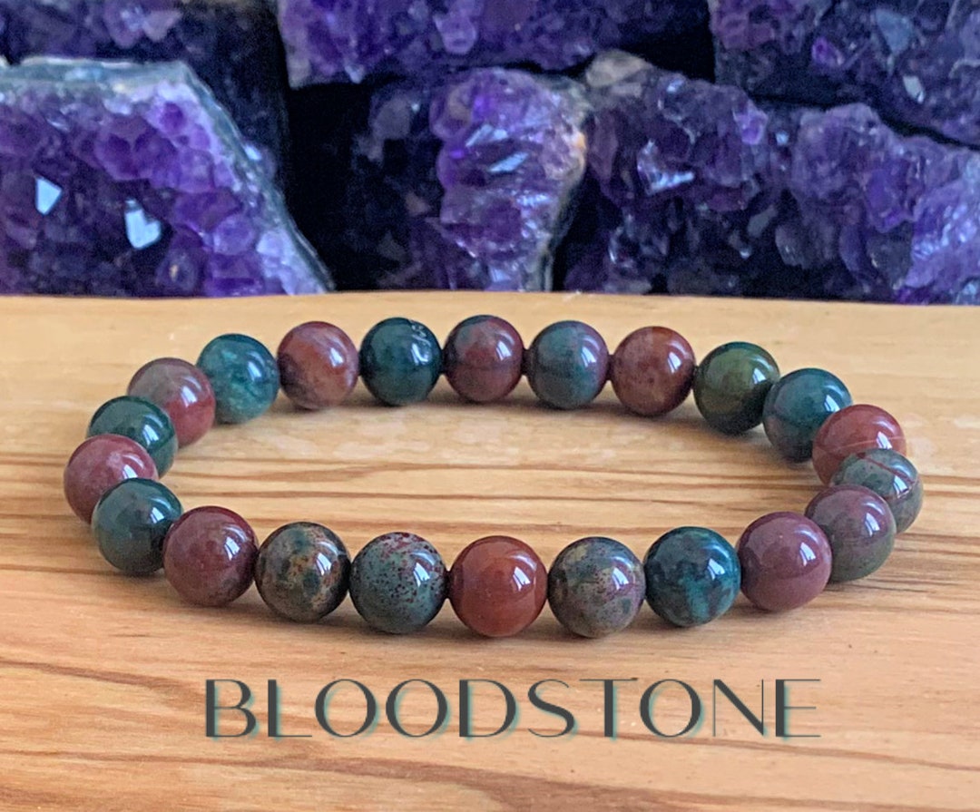 8mm Bloodstone Wrist Mala // A Grade Grounding the Root - Etsy