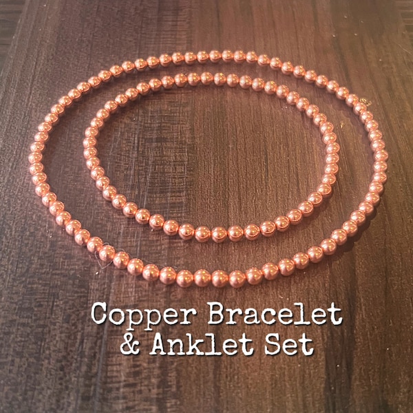 Real Copper Bracelet Set - Etsy