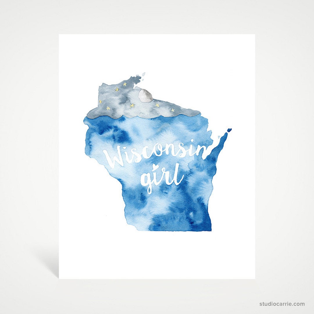 Wisconsin Girl Watercolor Art Print | Studio Carrie Wall Art | 8x10 ...