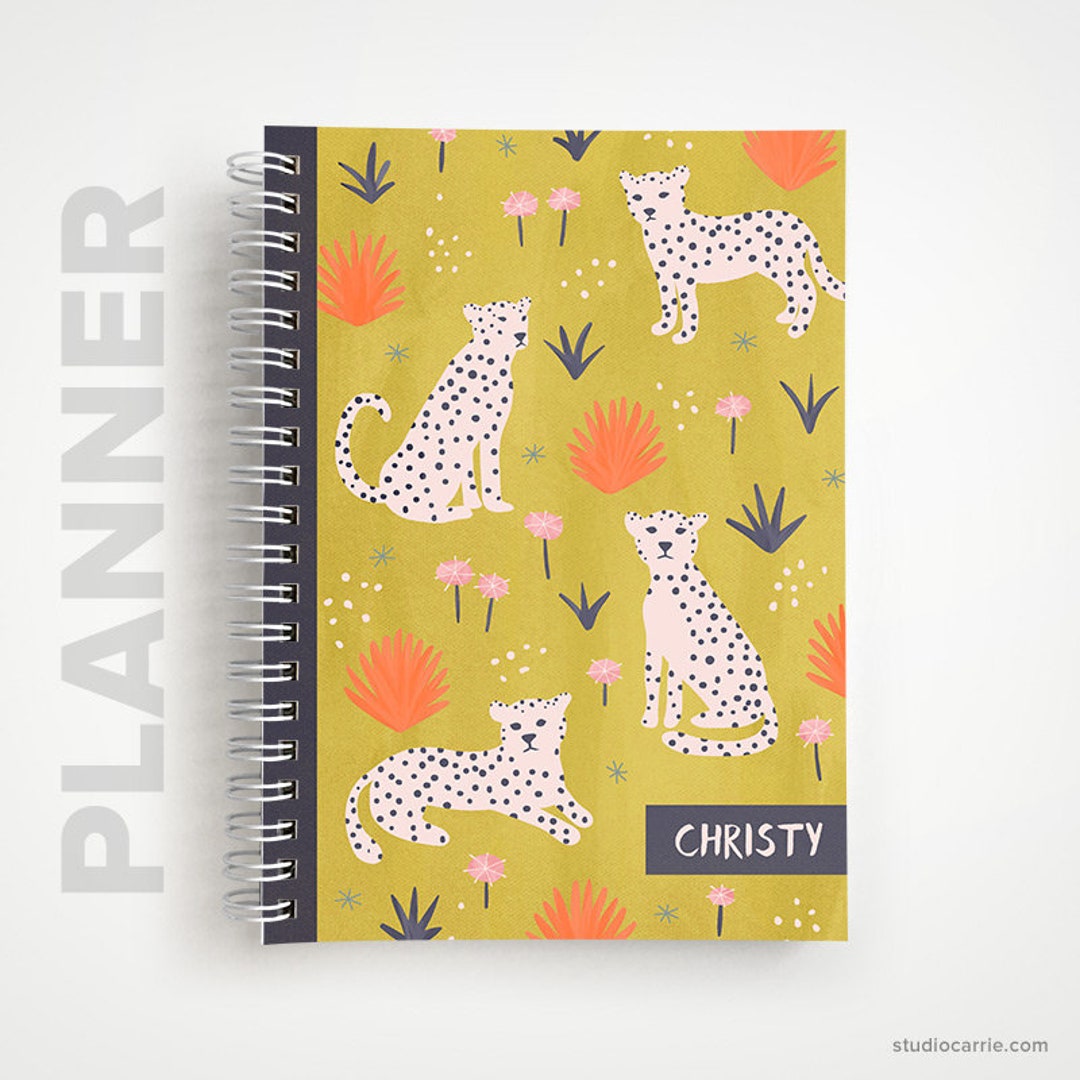 Personalized Undated Weekly Planner | Leopard Spiral Notebook Planner ...