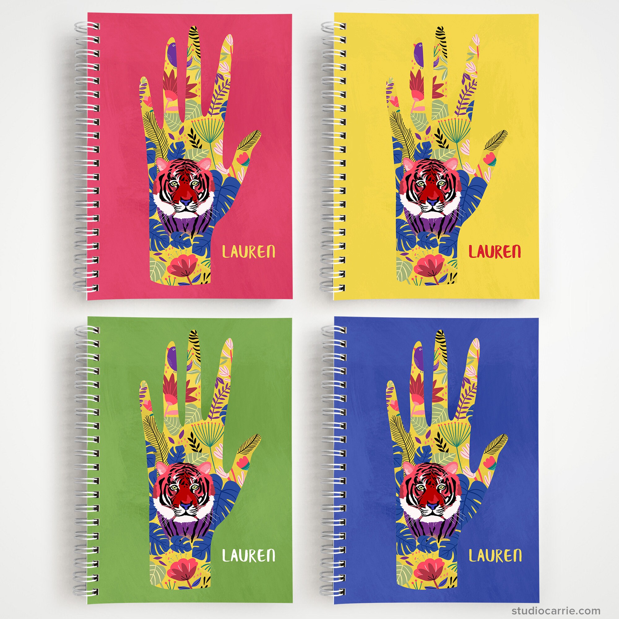Personalized Tiger Hand Notebook Tiger Notebook - Etsy New Zealand